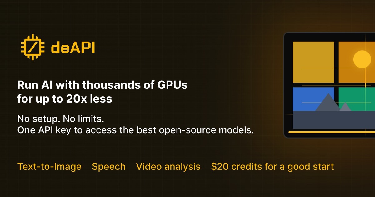 deAPI - One API for Open Source Generative AI Models