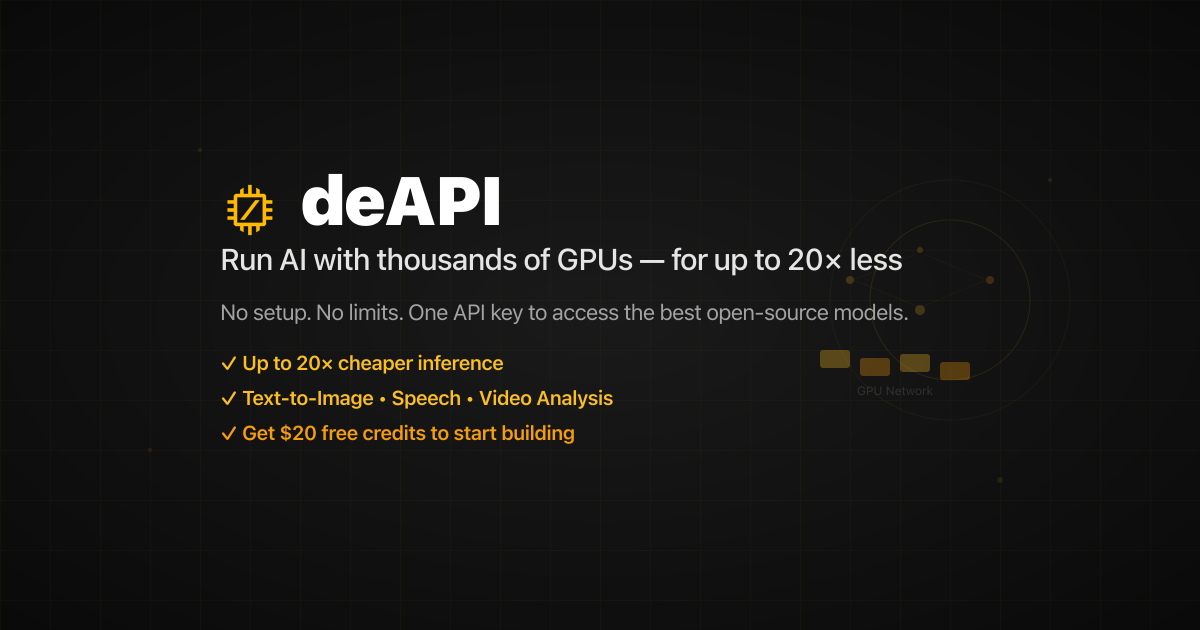 deAPI - One API for All AI Models
